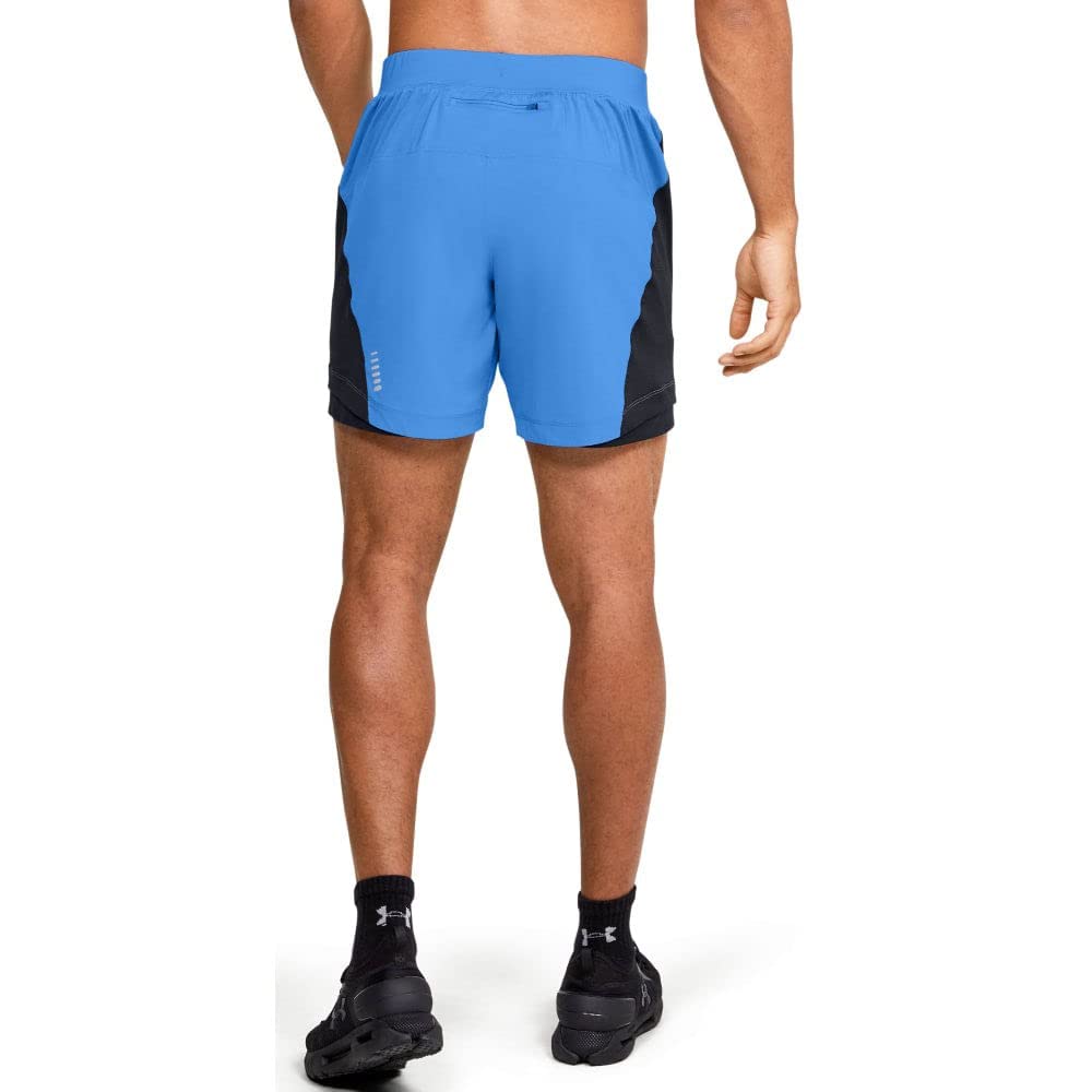 Under Armour Qualifier Speedpocket 7" Running Short, Water (464)/Reflective, X-Large