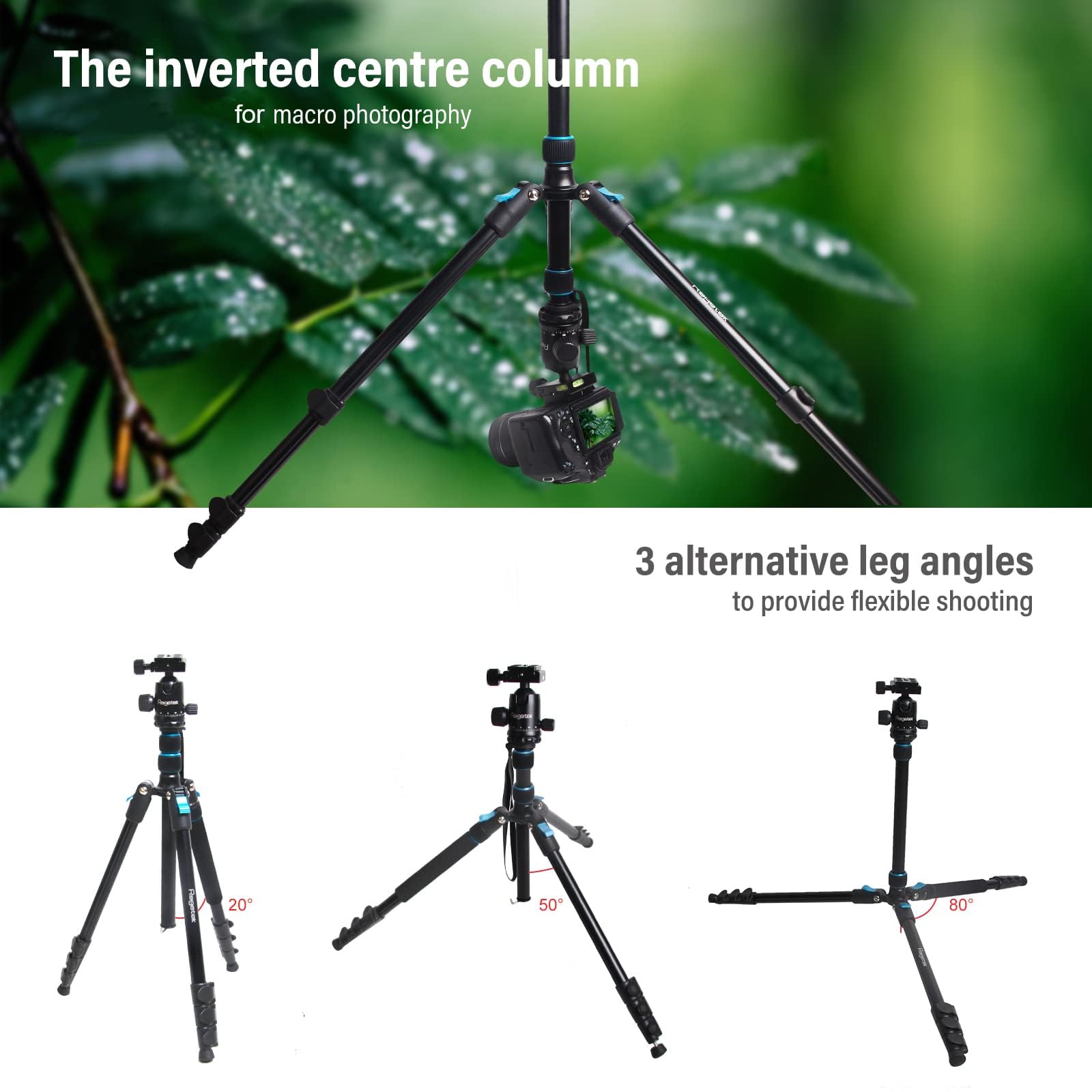 Tripod for Camera, Regetek 71" Camera Tripod, Professional Aluminum Tripod Monopod with 360 Degree Ball Head,Travel Tripod for Canon Sony DSLR Camera, Spotting scopes, Binoculars, Camcorders