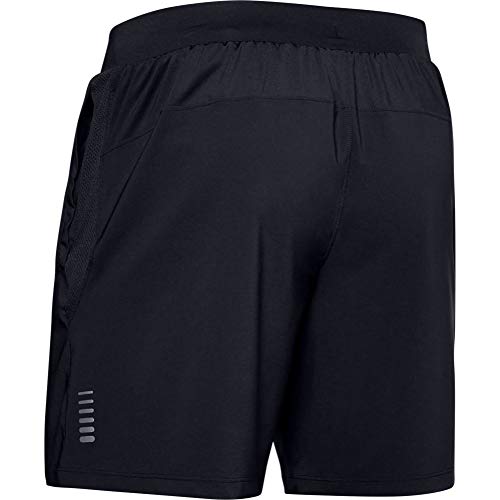 Under Armour Qualifier Speedpocket 7'' Linerless Running Short, Black (001)/Reflective, XX-Large
