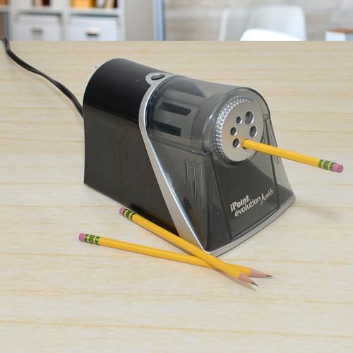 Westcott Electric iPoint Evolution Axis Heavy Duty Classroom Pencil Sharpener, Black and Silver