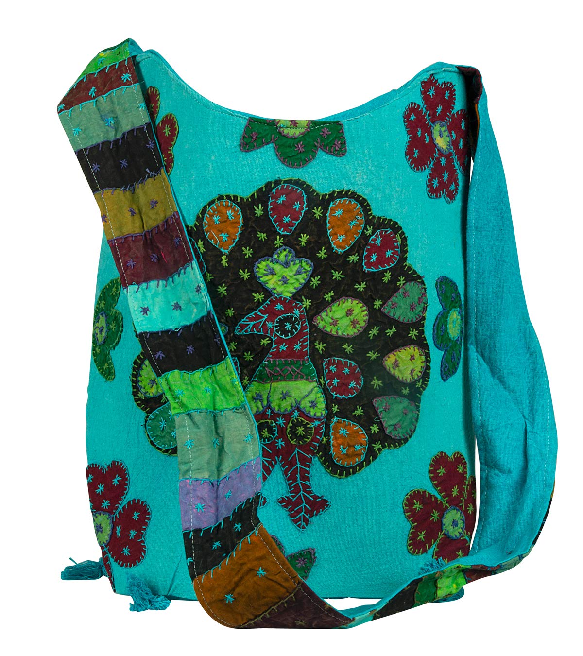 Tribe Azure Hobo Peacock Shoulder Bag Women Handbag Messenger Crossbody Casual Blue Sling Slouch Hippie