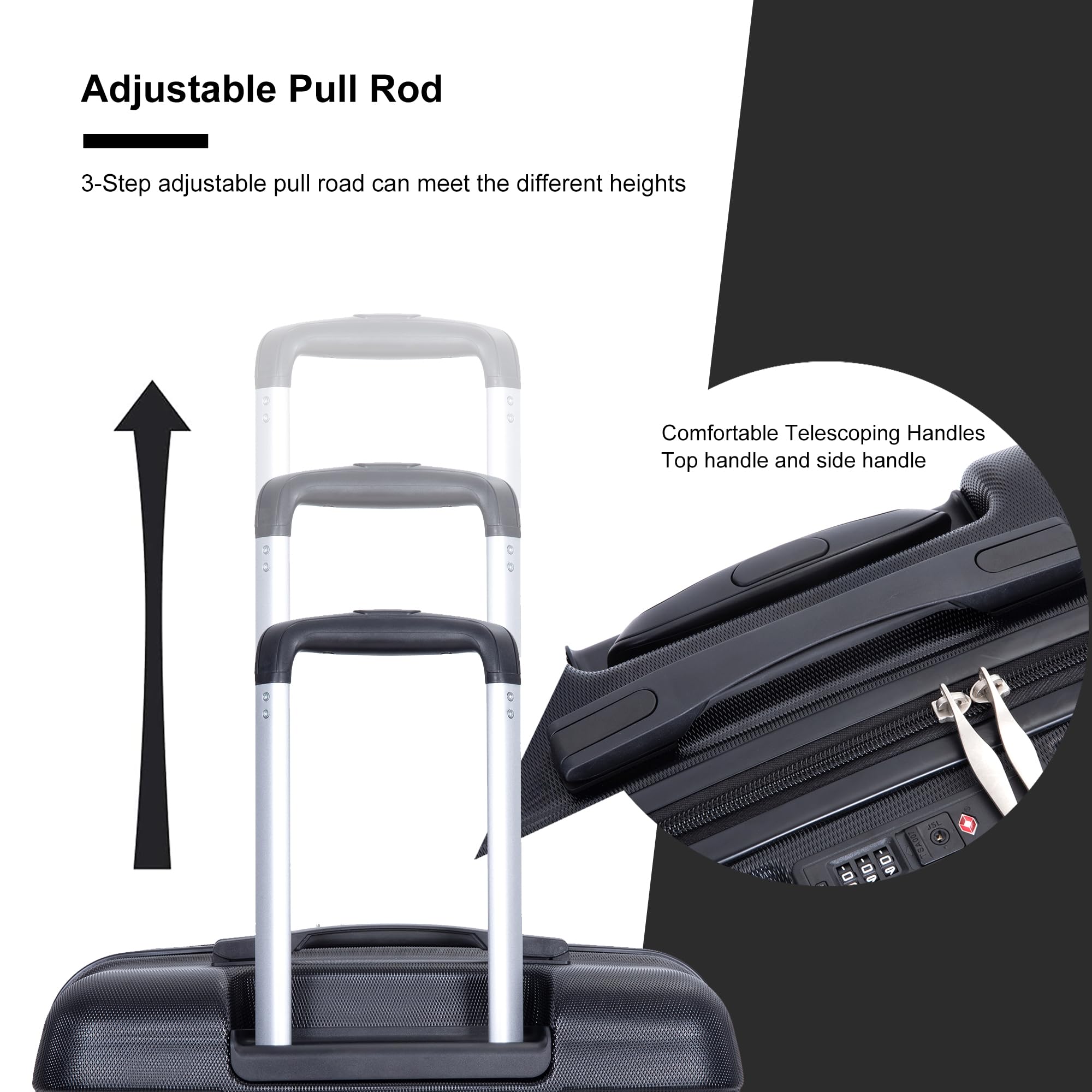 Travelhouse Luggage Set, PC Hardside Expandable Suitcase Spinner Wheel Lightweight TSA Lock,3-Piece Set (21/25/29) (Pink-77)