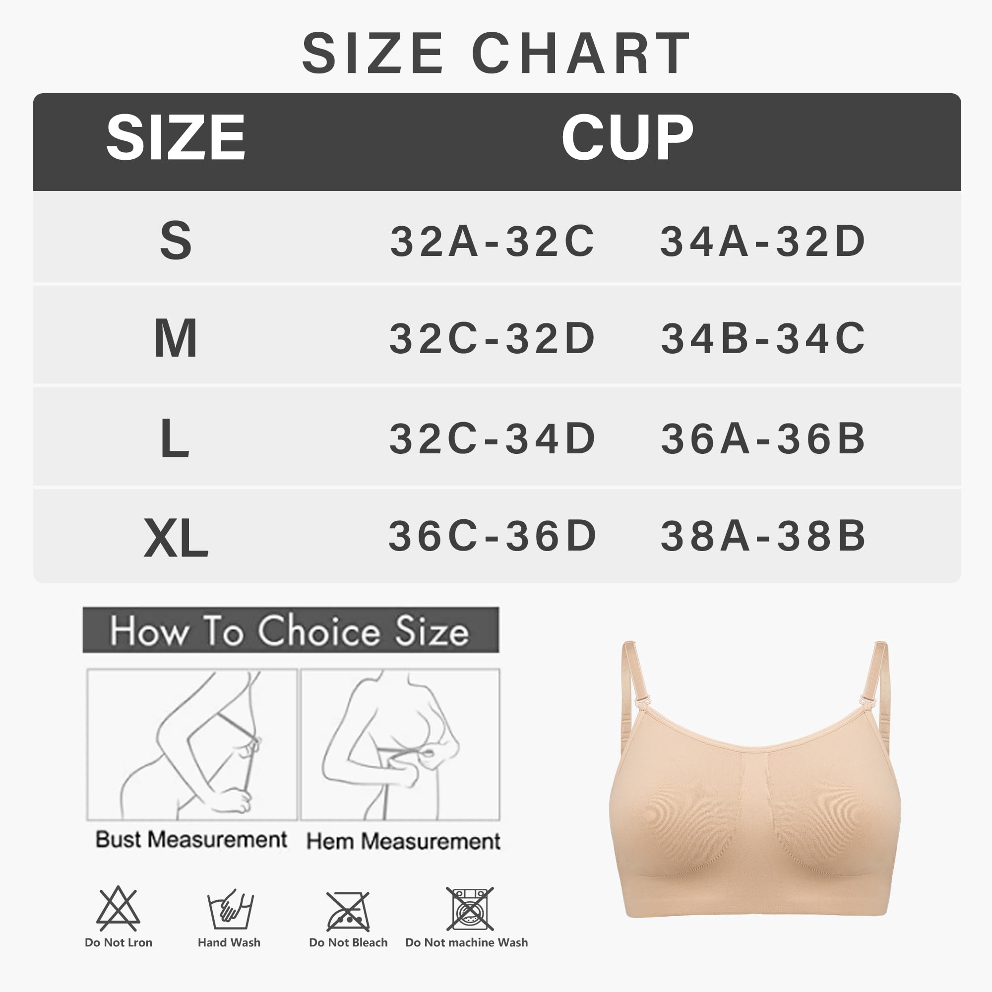 Stelle Womens Clear Strap Bra Wireless Invisible Dance Bra Backless Low Back Bra No Sponge with Convertible Straps (Nude-Old,L-Old)