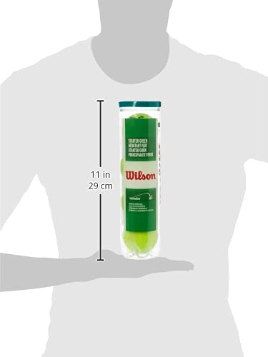 WILSON Tennis Balls, Starter Play Green, 4-Pack Can, Yellow, for Children and Teens, WRT137400