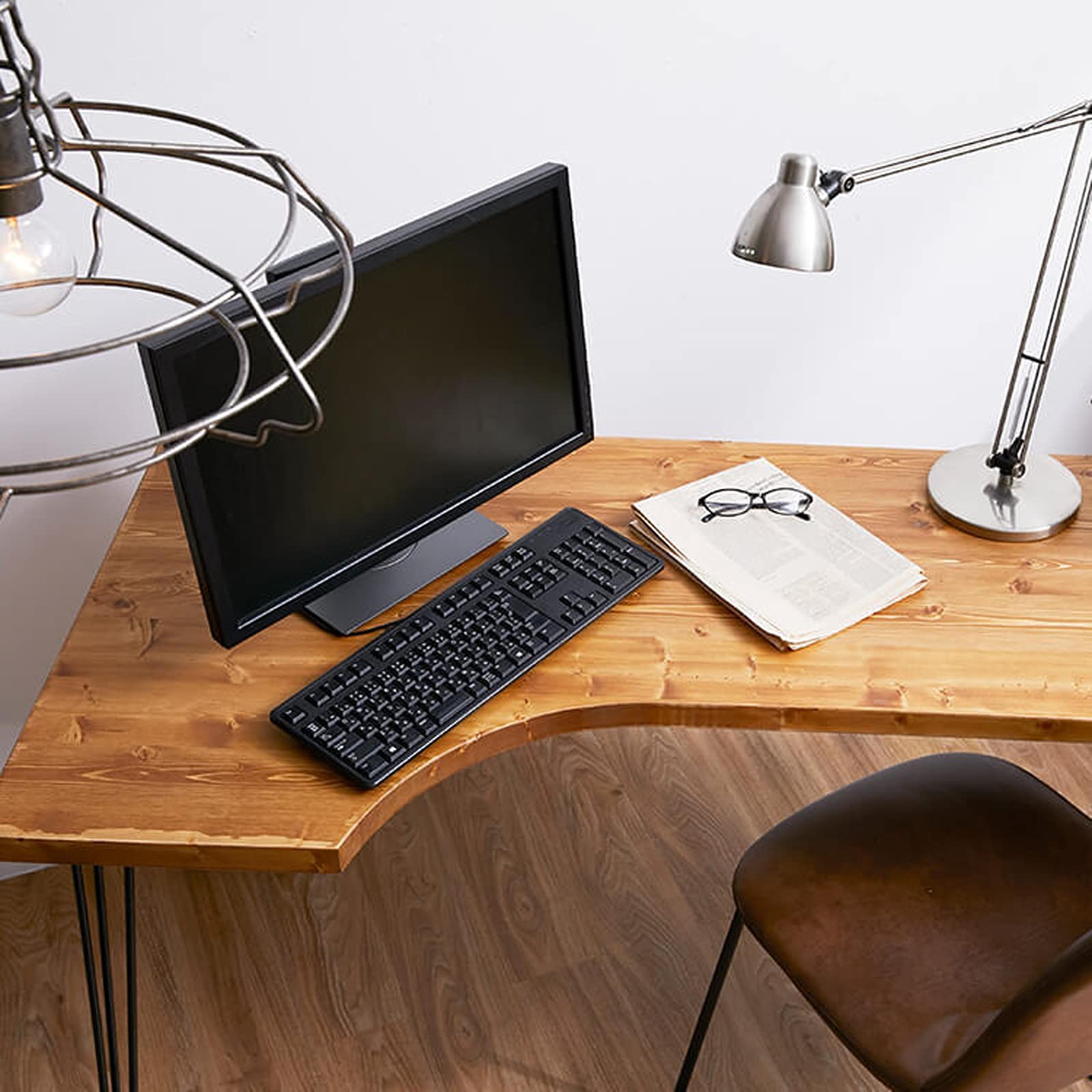 Writing Study Desk, Modern Minimalist Wooden Desk L-shaped PC Laptop Desk Home Corner Table Working Study Table, Stable Metal Bracket, Easy To Install ,Computer Workstation for Home & Office ( Size :