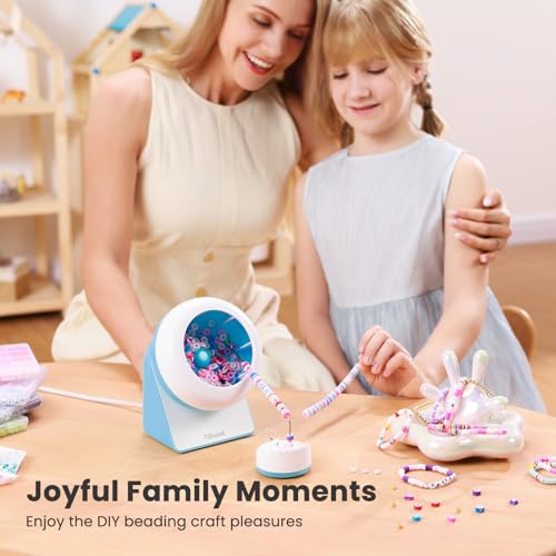 Tilhumt Bead Spinner, Clay Beads Spinner for Making Cute Friendship Bracelets, Electric Bead Spinner for Jewelry Making, Automatic Bracelet Maker with Needles and Thread, Gift for Girls