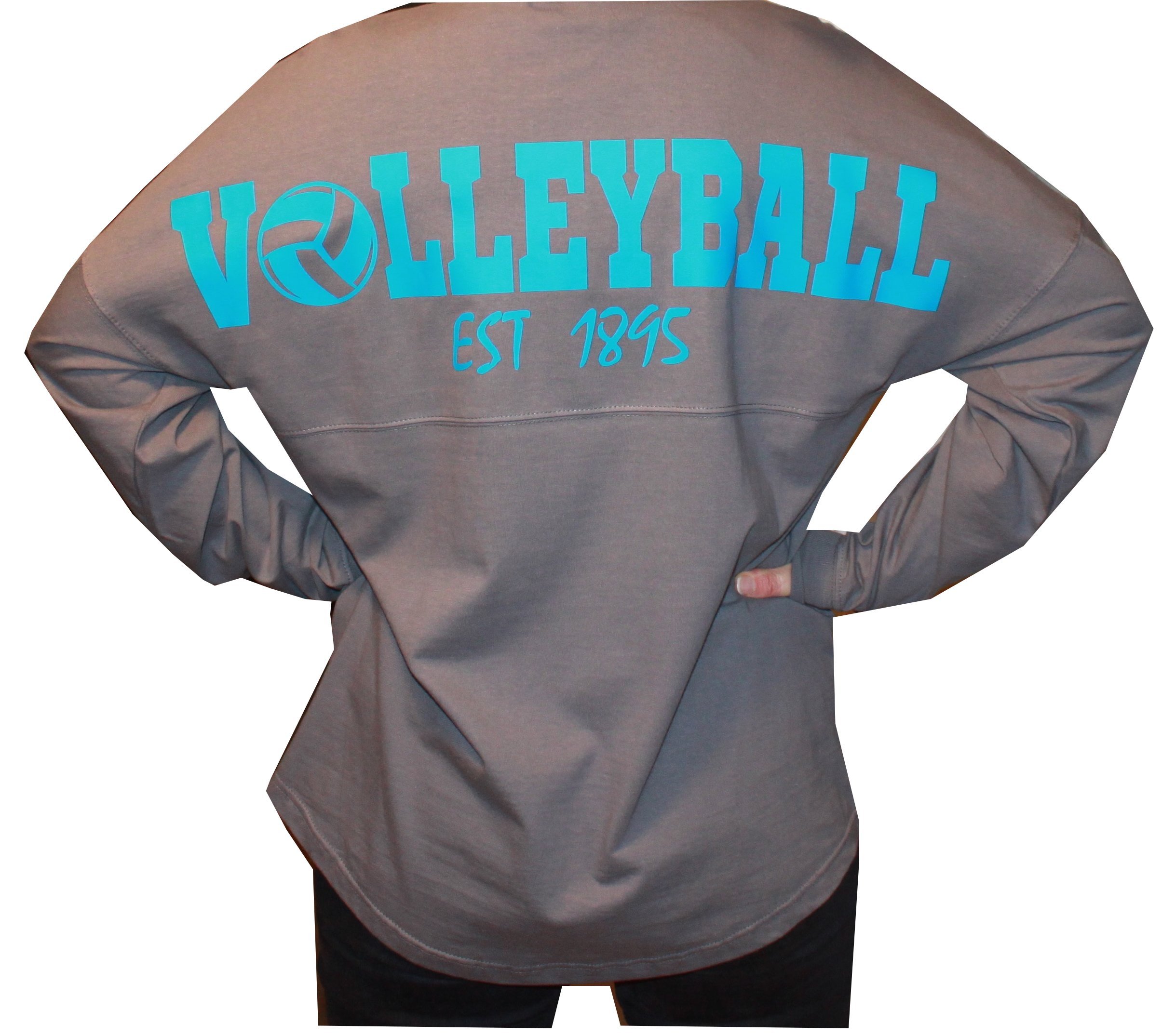 Volleyball Oversized Long Sleeve T-shirt (Medium, Graphite)