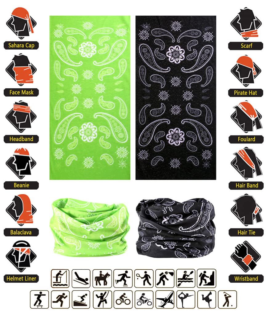 VANCROWN Headwear Head Wrap Sport Headband Sweatband 220 Patterns 12 in 1 Magic Scarf 12PCS & 6PCS 12 in 1 (12PCS.Weave)