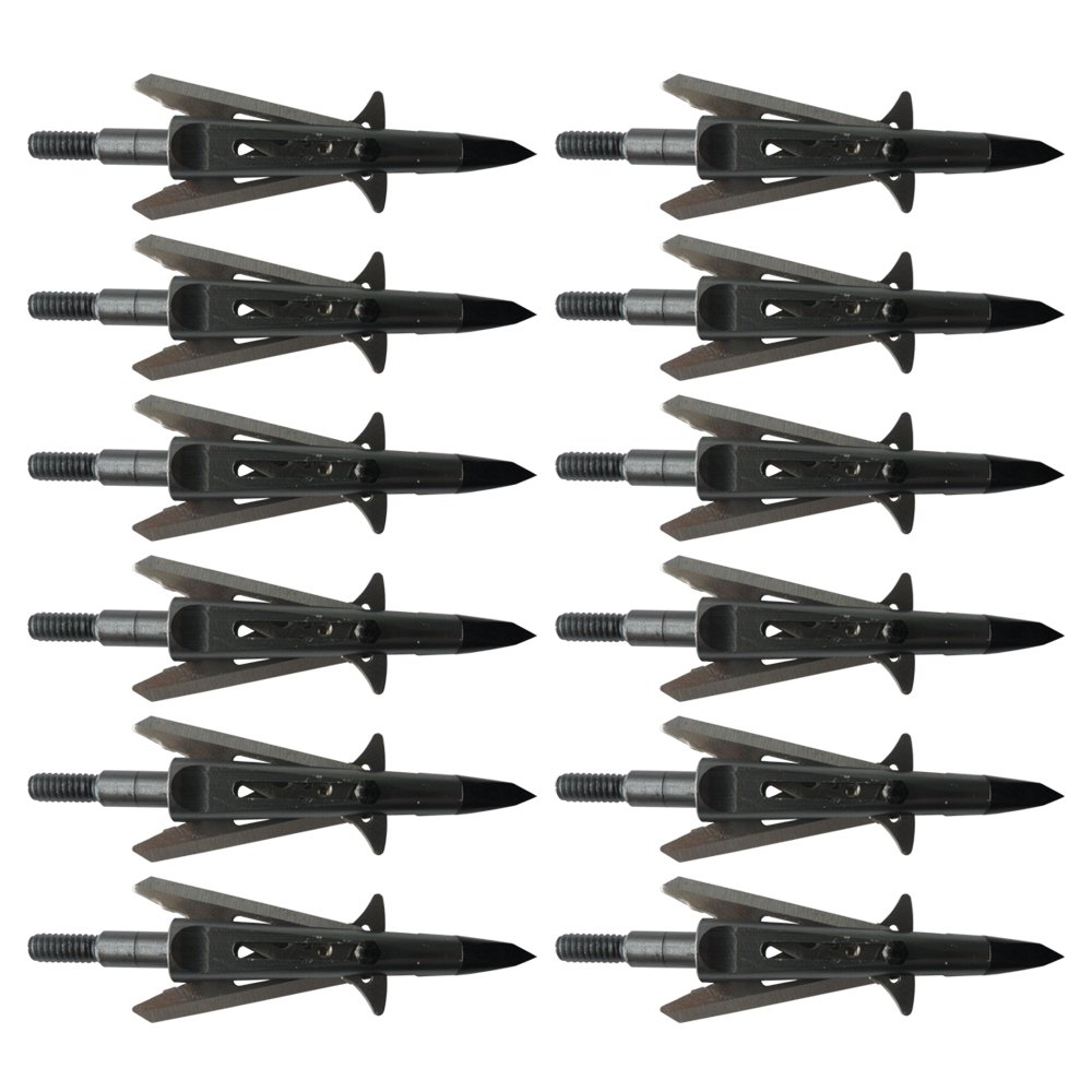zzuus 3pcs/6pcs/12pcs Killzone Broadheads 2-Blade 100Gr Arrowheads Recurve Compound Bow Hunting and Target (Silver, 12pcs)