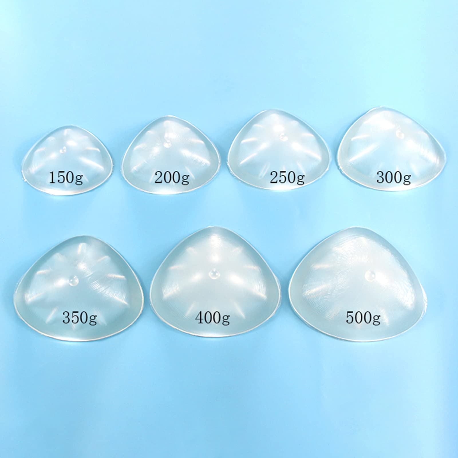 UYBAG Silicone Breast Form Transparent Triangle Prosthetic Breast Lifelike Breast Enlarger Woman Bra Enhancer Inserts for Crossdresser Mastectomy Prosthesis,Clear,B Cup:250g