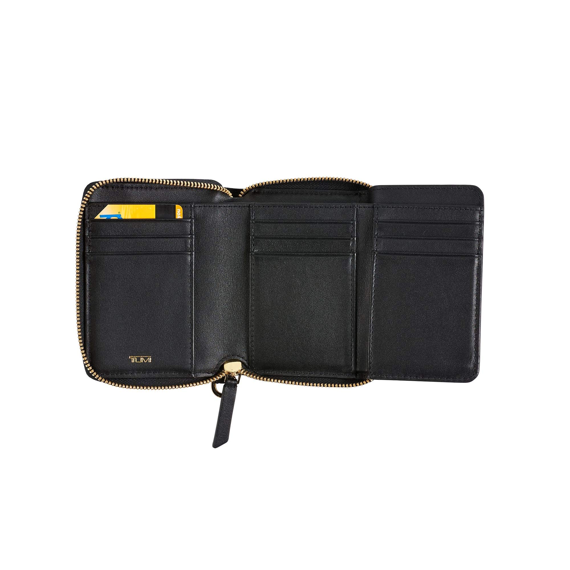 TUMI - Voyageur Tri-Fold Zip-Around Wallet - Compact Card Holder for Women - Black
