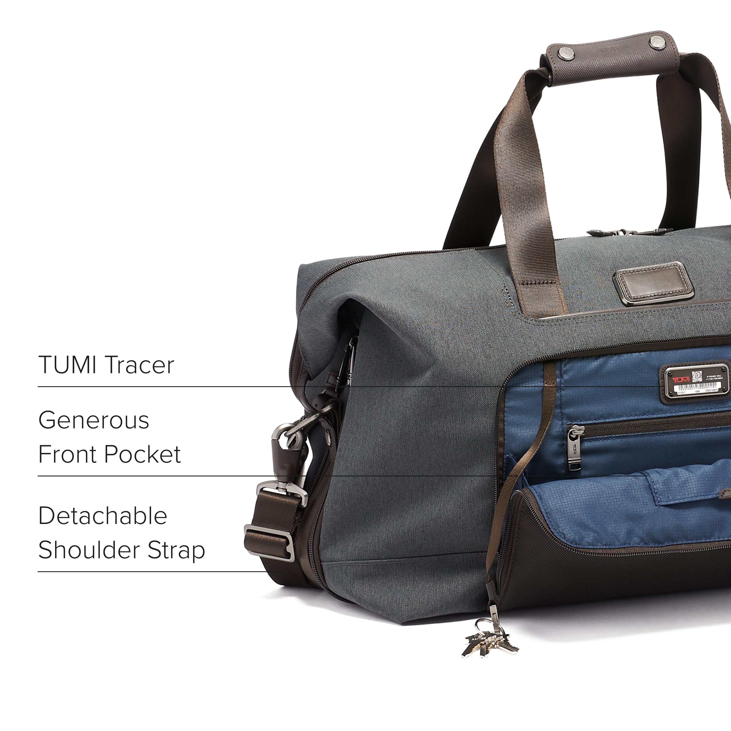 TUMI Alpha Double Expansion Travel Satchel - Business Duffel Bag for Men & Women - Weekend Travel Bag with Shoulder Strap - Olive Night