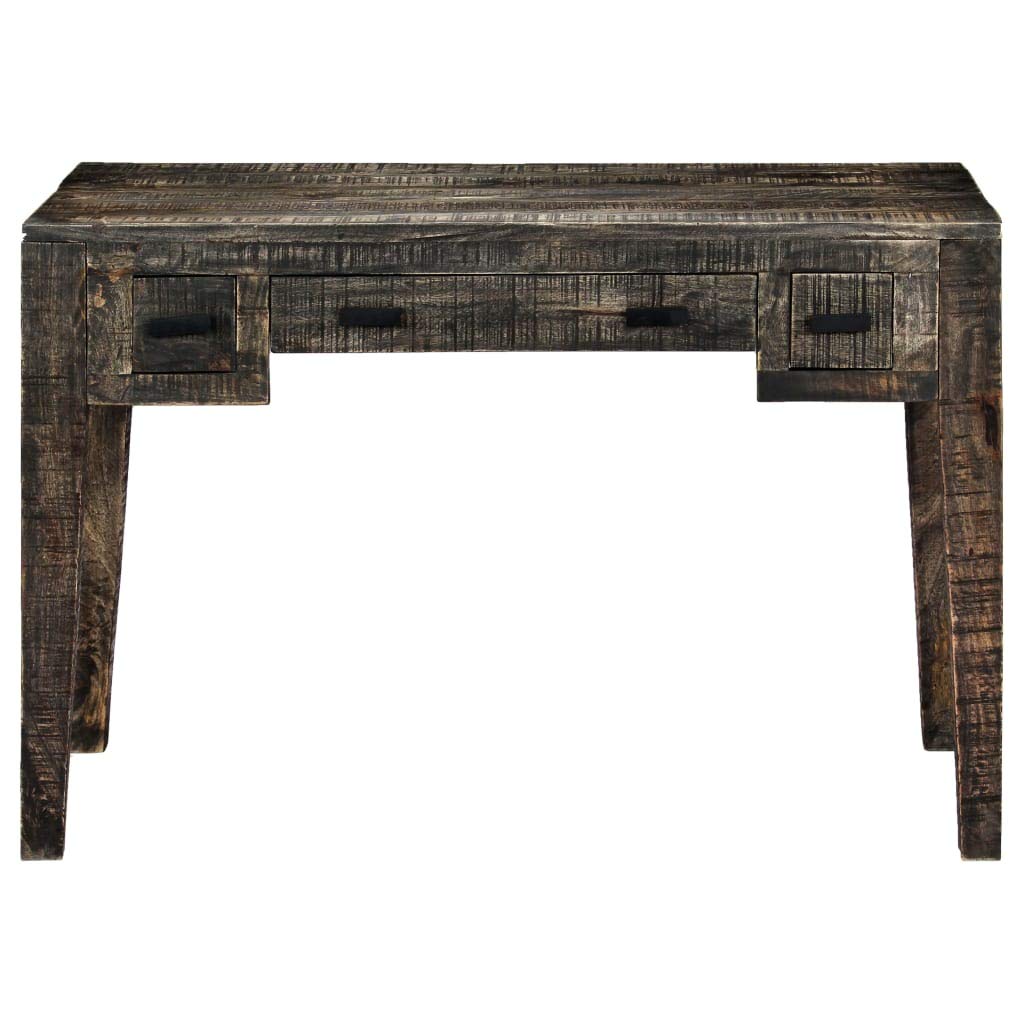 vidaXL Desk, Computer Desk with 3 Drawers, Home Office Desk, Living Room Bedroom Writing Table Workstation, Retro Style, Solid Wood Mango