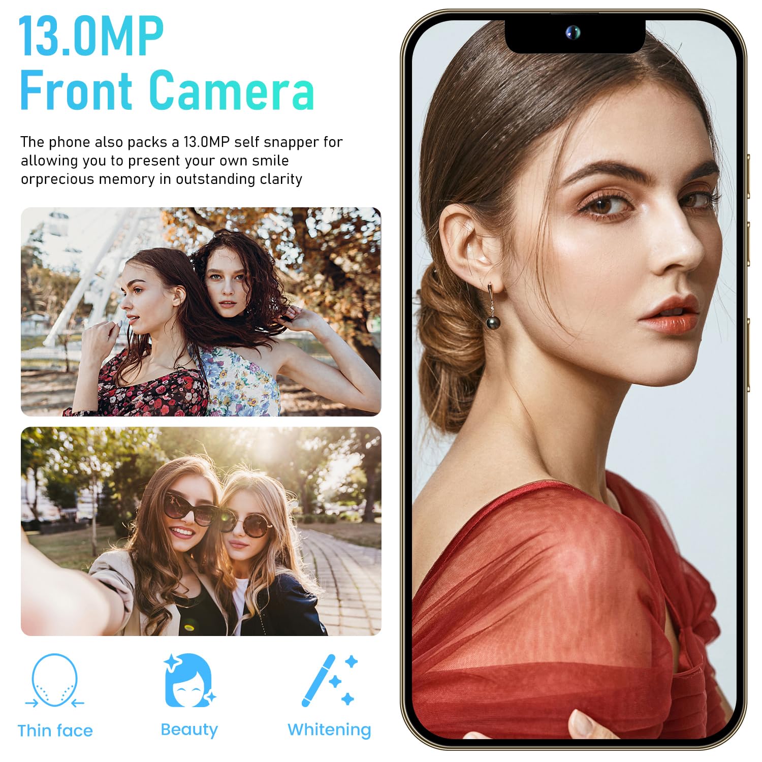 xixaomiro i14Pro Max 5G Cell Phone, Unlocked Android Smartphone, 8GB+512GB, 6.8'' FHD Display Screen, 13MP+48MP Camera, 5000mAh Battery, Dual Sim Card,1TB Expandable Storage (Golden)