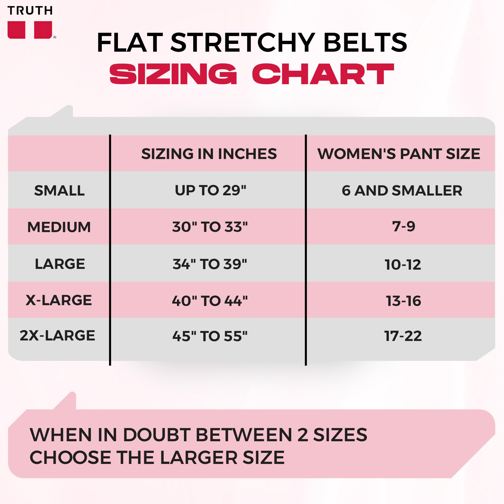 Truth Belts for Women - Adjustable Stretch Belt for Natural Fit - No Show Women Belt for Jeans, Pants, and Plus Sizes
