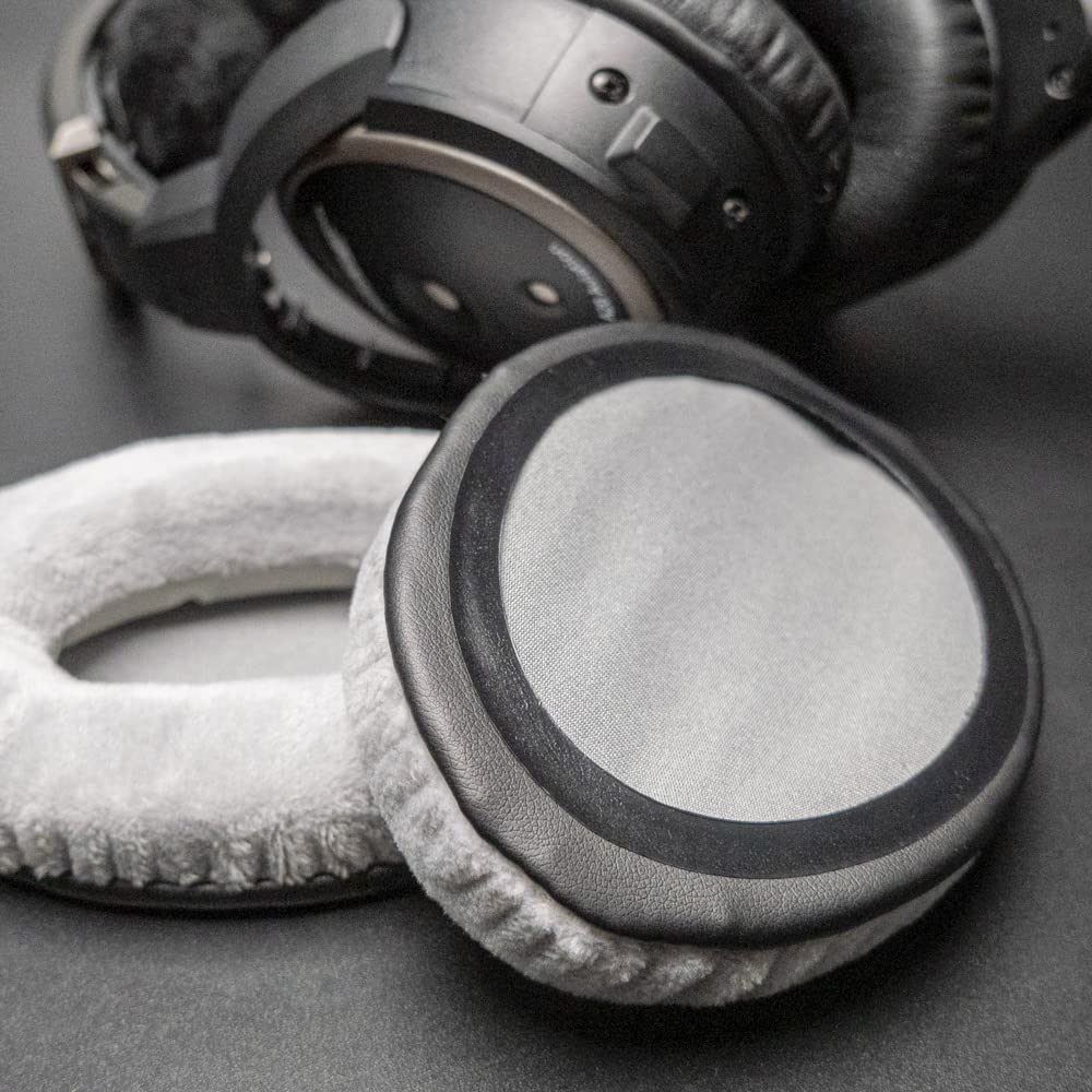 Voarmaks Soft Velvet Nap Velour Ear Pads Grey Foam Cushions Replacement EarPads Compatible with Bose A20 X A10 Aviation Headset for Comfortable Extended Wear