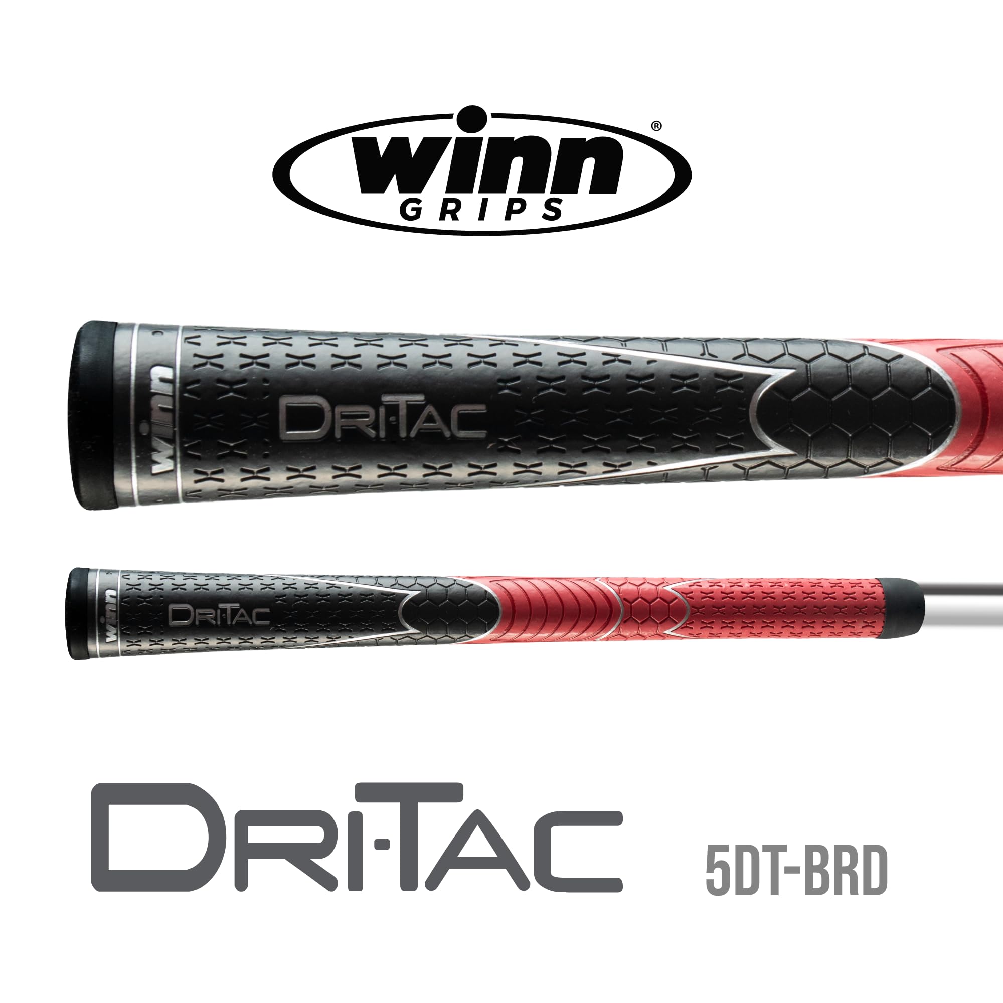 WINN DRI-TAC STANDARD Golf Grip, Non-Slip & Cushioned Comfort, Moisture-Wicking & Shock Absorption, AVS Tech, Hand Alignment & Lighter Grip Pressure, Tacky in All Weather, High-Performance Polymer