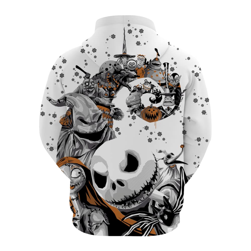 Unisex 3D Printing Jack Christmas Pullover Hoodie Cosplay Hooded Sweatshirt Large