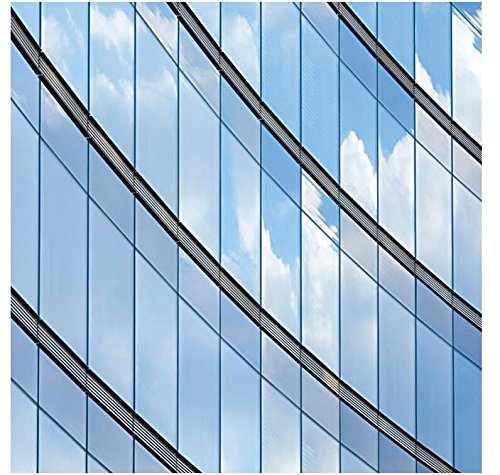 Window Film One Way Mirror Static Heat Control Day Time Privacy Window Tint (23.6'' x 78.7'', Silver)