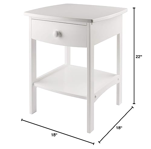 Winsome Wood Sasha Accent Table, White, 20 inches & Wood Claire Accent Table, White
