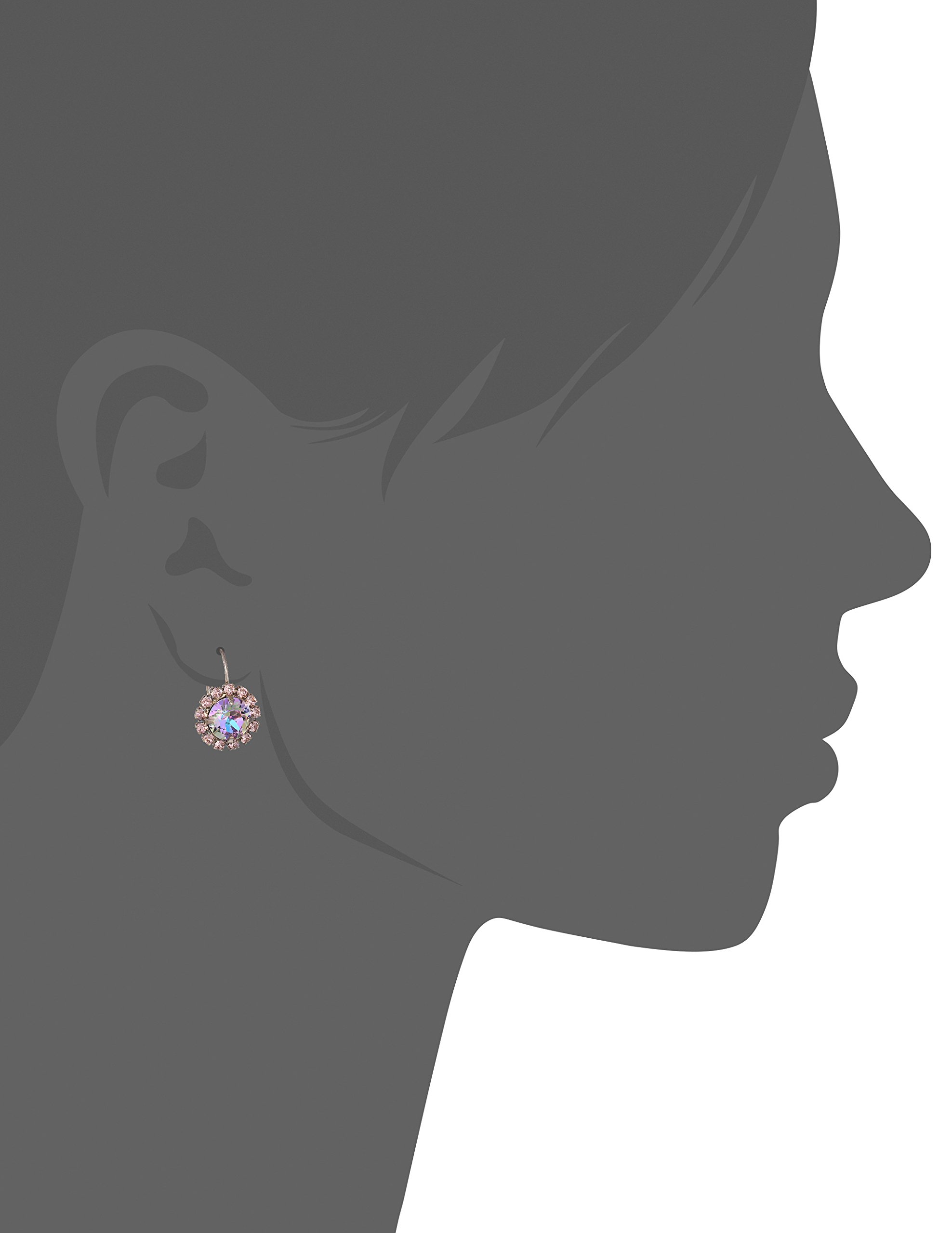 Sorrelli Haute Halo French Wire Drop Earrings, Antique Silver-Tone Finish, Lilac Pastel