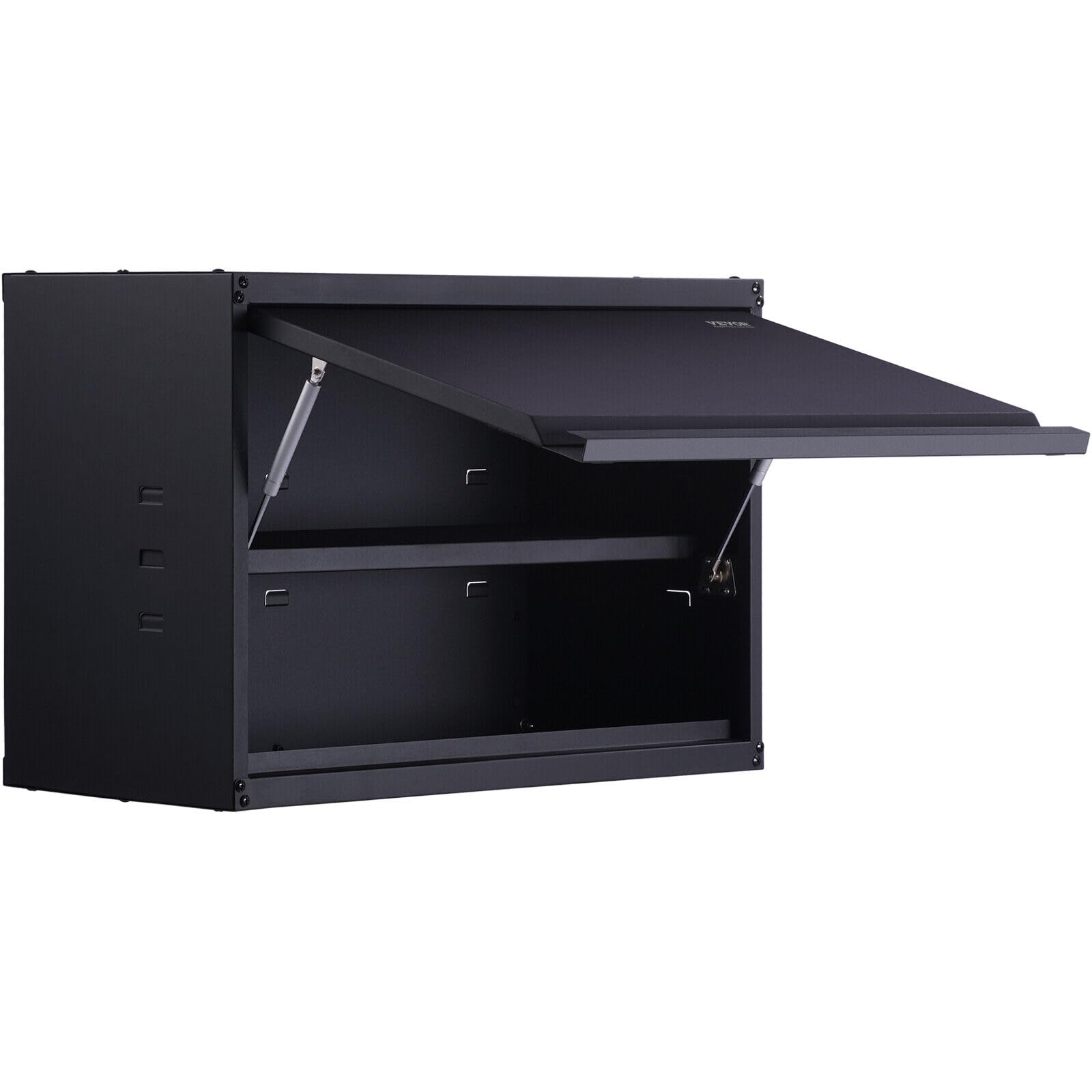 Sturdy Wall-Mounted Storage Cabinet with Adjustable Shelf, 120lbs Capacity, Perfect for Efficient Organization Black