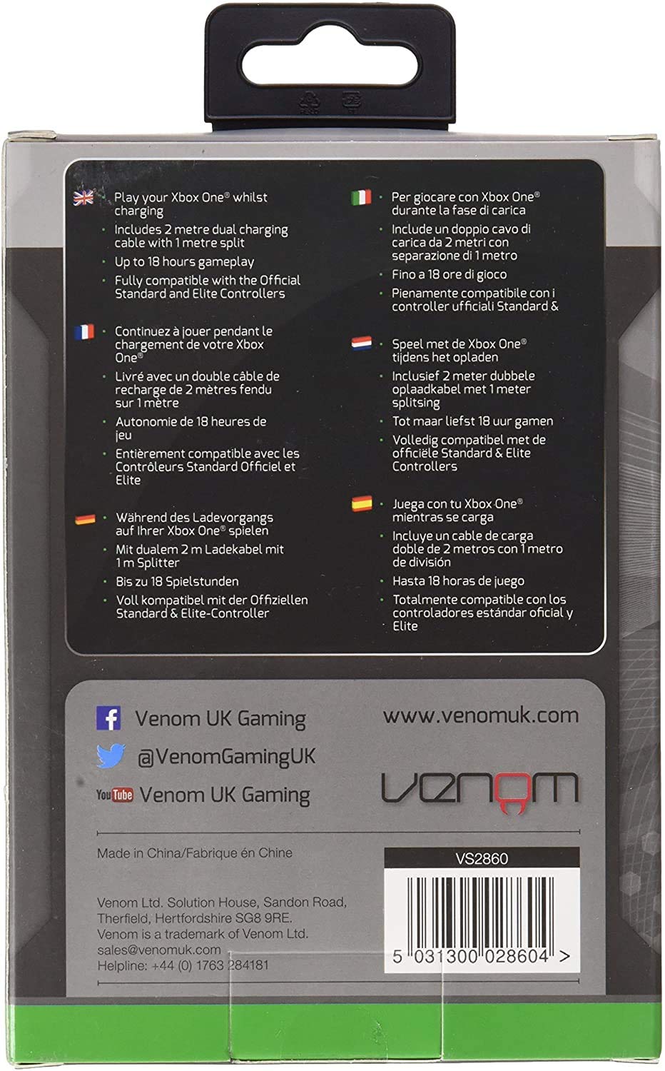 Venom Xbox One Rechargeable Battery Twin Pack: White (Xbox One)