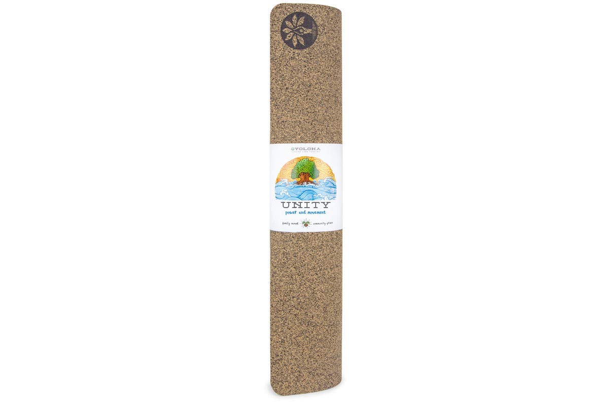 Yoloha Yoga Unity Cork Yoga Mat - Eco-Friendly, Non-Slip, 6.5mm Thick | USA-Made, Sustainable, Extra-Grip Exercise Mat (80" x 26", Natural Cork)