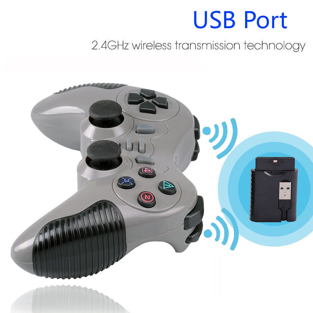 Wireless Game Controller for Windows PS3 PC Gamepads Game Pad Joystick Remote Game Controller for PC Computer Laptop Notebook PS2 Windows (Grey)