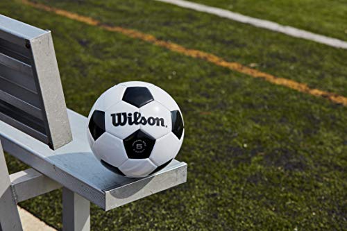 WILSON Traditional Soccer Ball - Size 5, Black/White