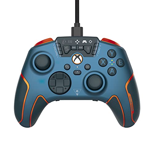 Turtle Beach Recon Cloud Wired Game Controller with Bluetooth for Xbox Series X|S, Xbox One, Windows, Android Mobile Devices – Remappable Buttons, Audio Enhancements, Superhuman Hearing – Blue Magma