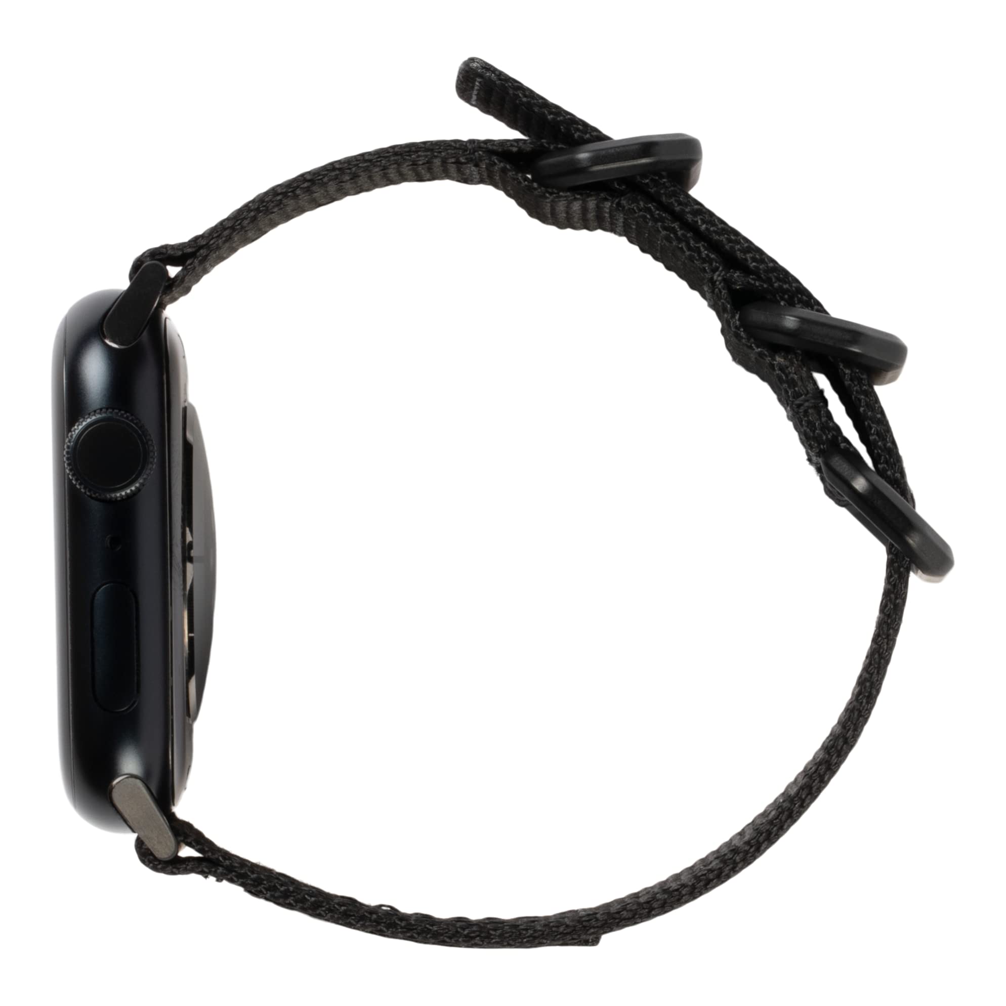 URBAN ARMOR GEAR UAG Compatible with Apple Watch Band 49/45/44/42mm for iWatch Series Ultra 2/9/Ultra/SE2/8/1-7/SE Nato Eco Graphite/Black (New Edition) Nylon Sport Adjustable Replacement Strap