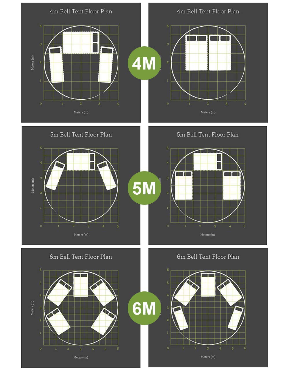 UNSTRENGH Large Beige Luxury 4-Season Camping Cotton Canvas Bell Tent Double Doors Camping Hunting Tent with Stove Jack Hole, Cable Hole