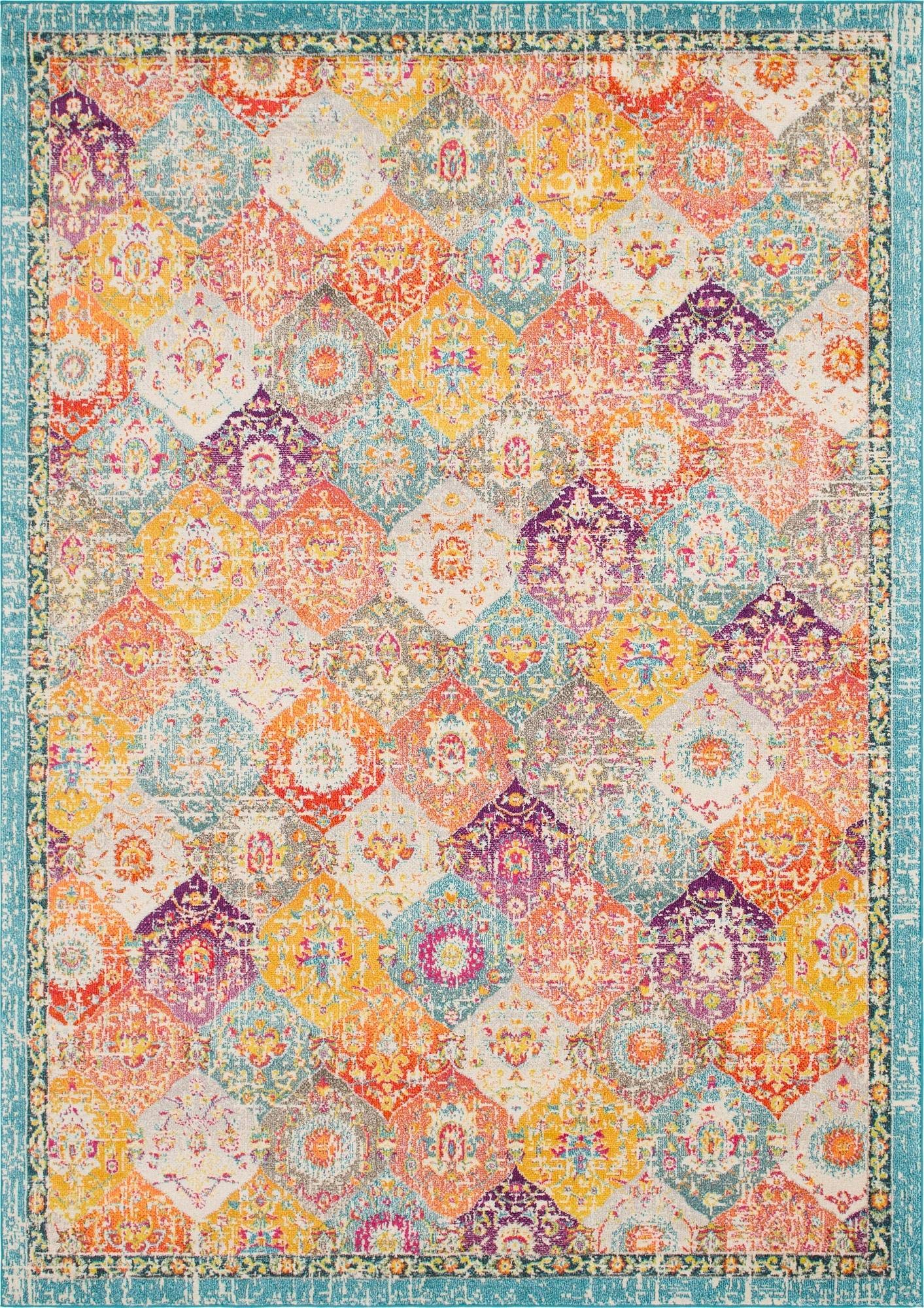 Unique Loom Penrose Collection Area Rug - Blake (9' 10" x 13' 11" Rectangle, Multi/ Blue)