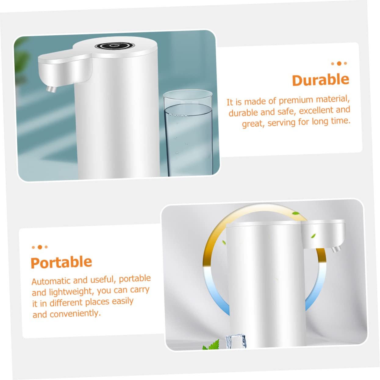 Uonlytech 4 Sets Barreled Water Pump Automatic Water Dispenser Portable Water Dispenser Water Machine Dispenser for Home Portable Water Fountain Water Bottle Pump Dispenser Water Jug Pump Pp