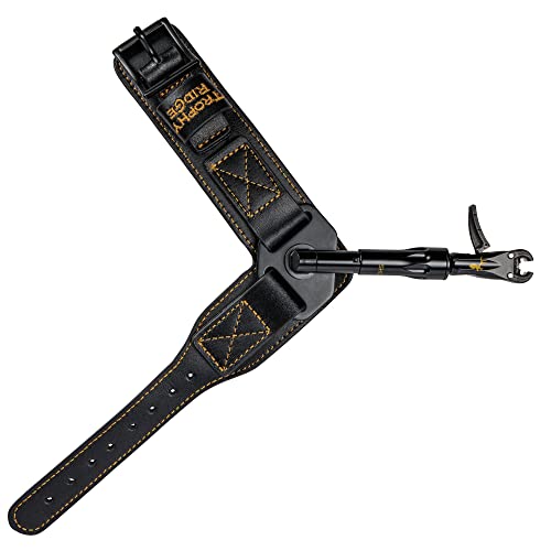Trophy Ridge Shootout Compact Dual-Caliper Archery Bowhunting Release - 360° Swivel Arm, Adjustable Length, Trigger Travel Tuning, Premium Leather Buckle Strap, Black