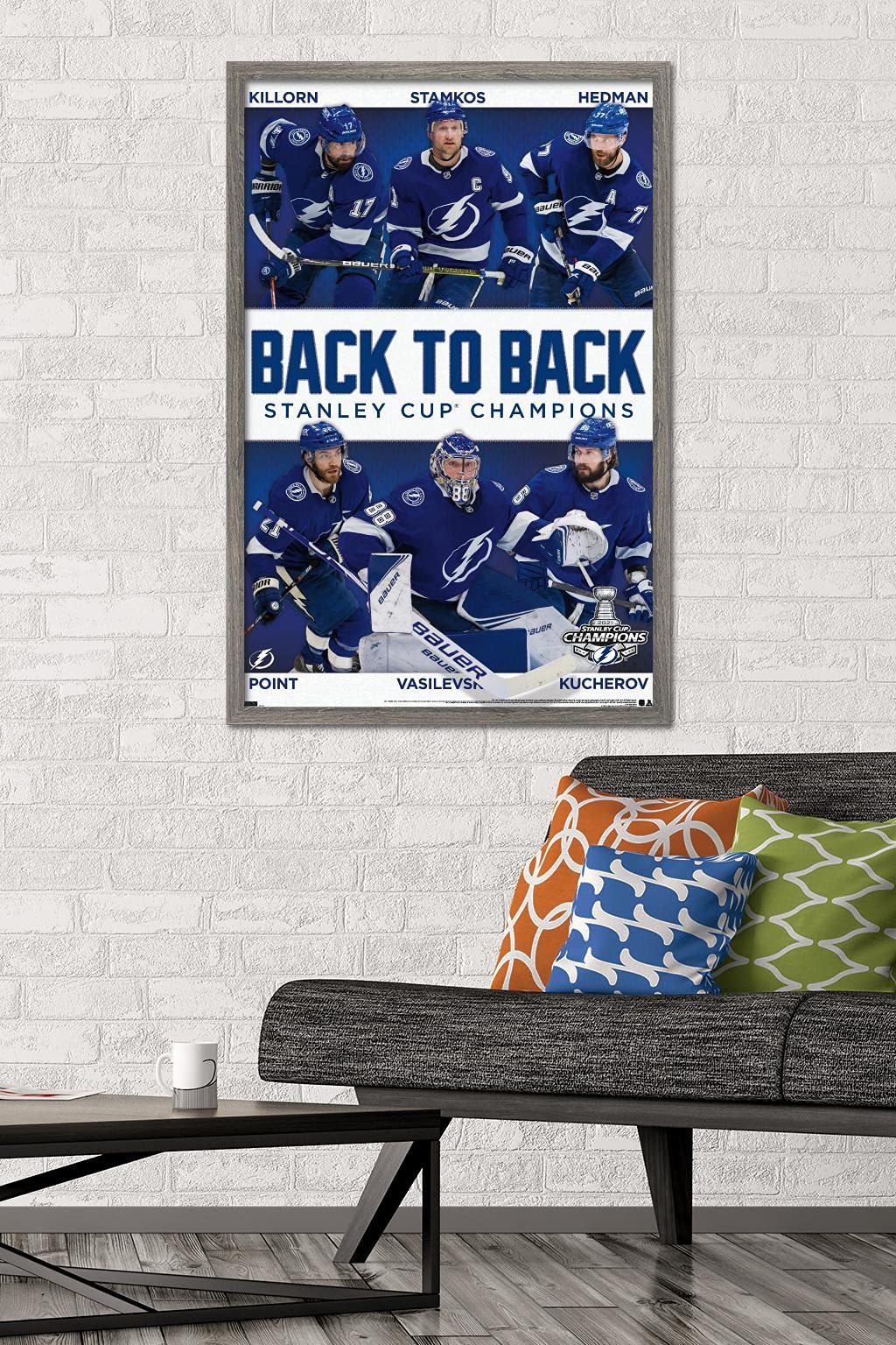 Trends International NHL Tampa Bay Lightning - 2021 NHL Stanley Cup Champions Wall Poster, 22.37" x 34.00", Poster & Mount Bundle