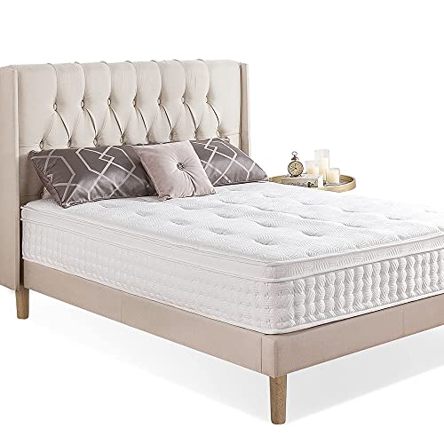 ZINUS 12 Inch Euro Top Pocket Spring Hybrid Mattress, Full, Pressure Relief, Pocket Innersprings for Motion Isolation, Mattress in A Box