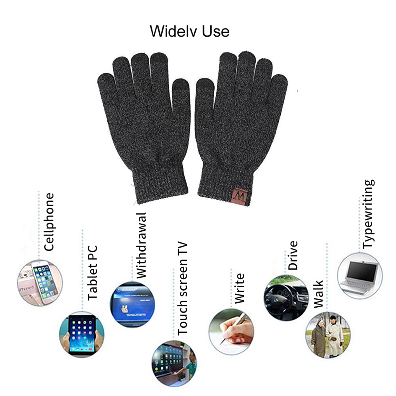 Winter Beanie Hats Scarf Touchscreen Gloves Set for Men Women Thick Beanies Skull Cap Neck Warmer with Warm Knit Fleece Lined