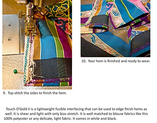 Superpunch Touch O’Gold II Interlining/Interfacing, HTC1850-2 Fusible Woven Iron On Interface Lightweight for Fine, Delicate Fabrics - 20''Wide, 100% Polyester, Sold in 2 Yard Package, (Black)