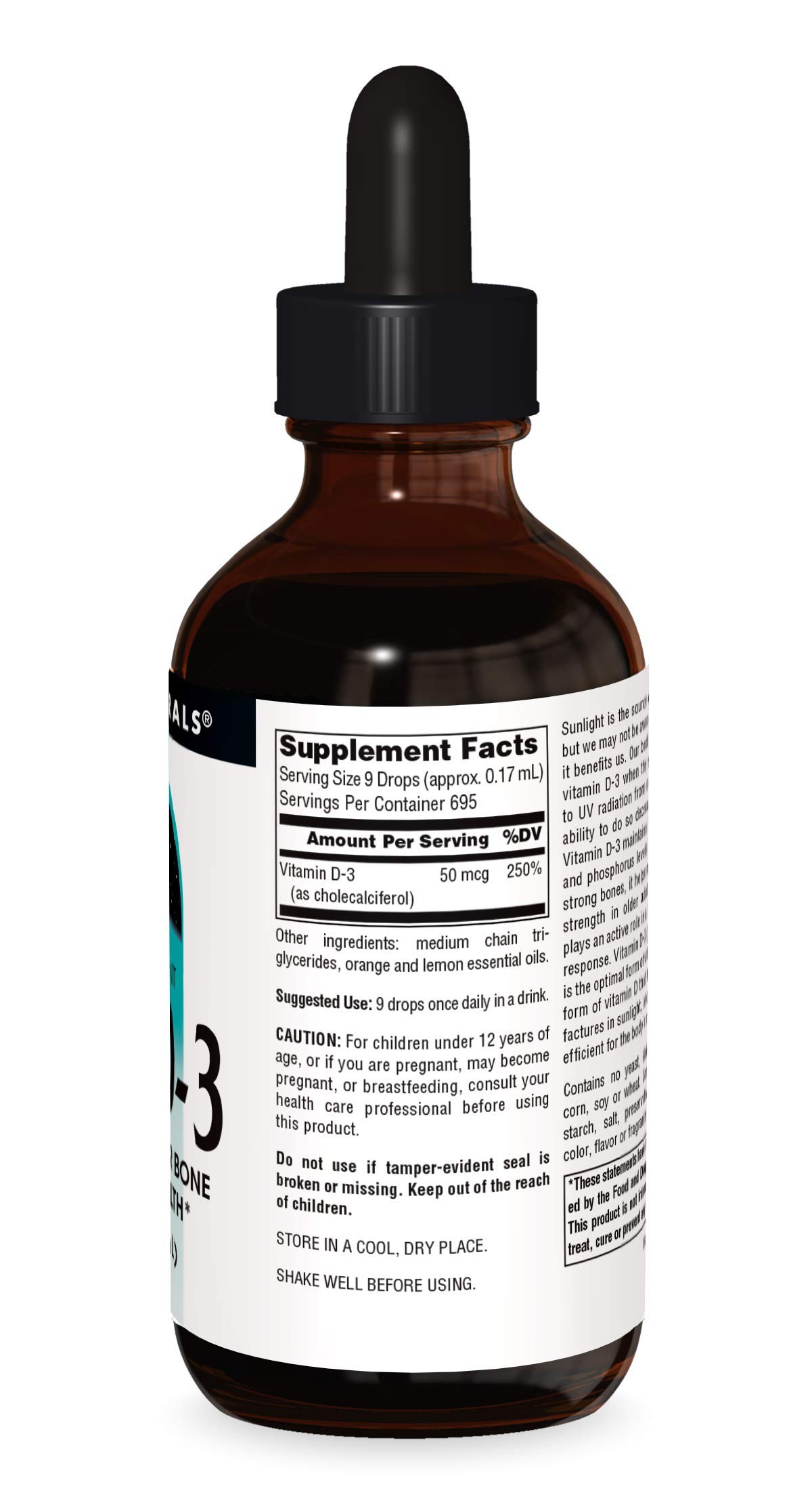 Source Naturals Vitamin D-3 Liquid Drops 2000 iu Supports Bone & Immune Health - 4 Fluid oz