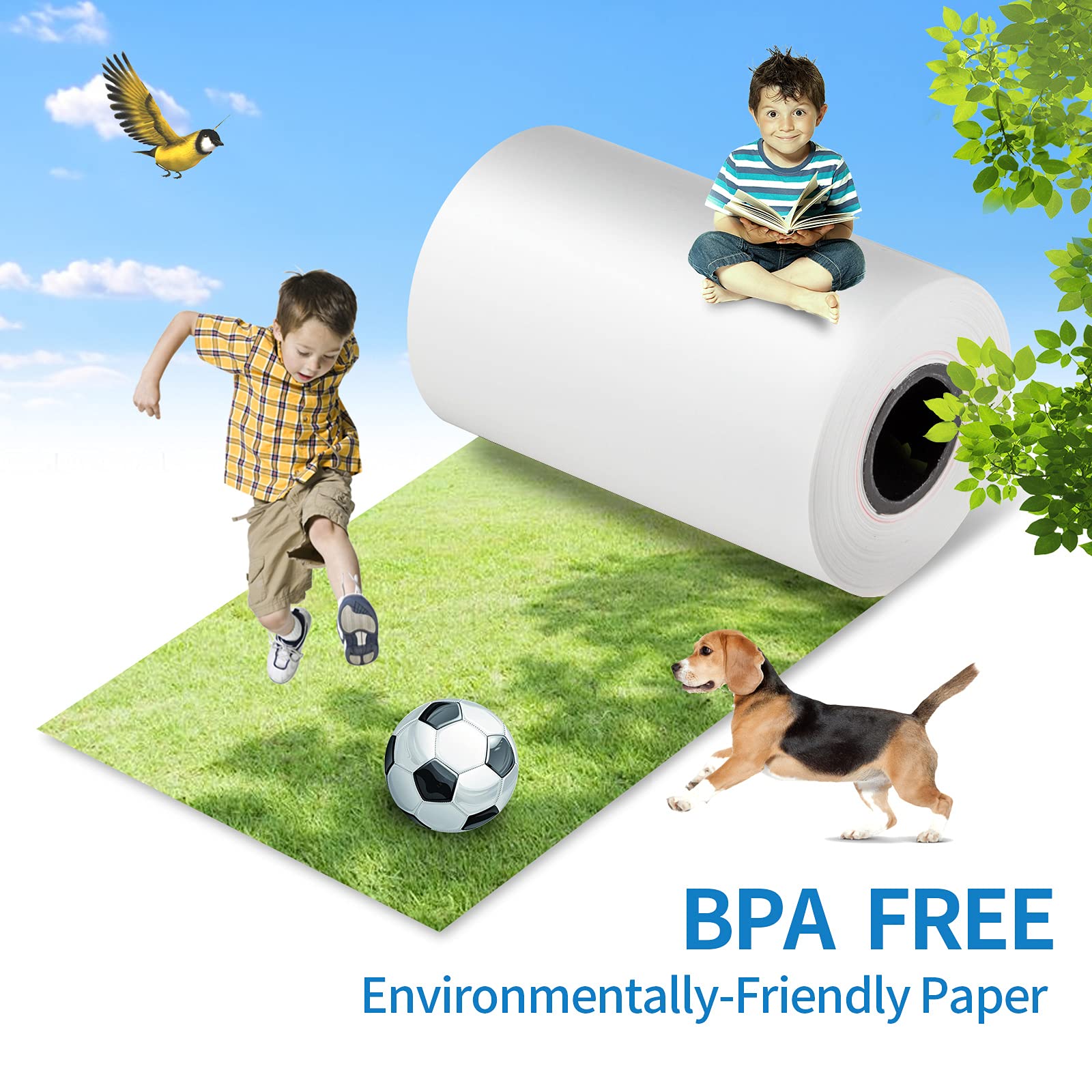 Supfive Thermal Receipt Paper 2 1/4" ×50ft (50 Rolls) BPA Free Fit Register Printer POS System