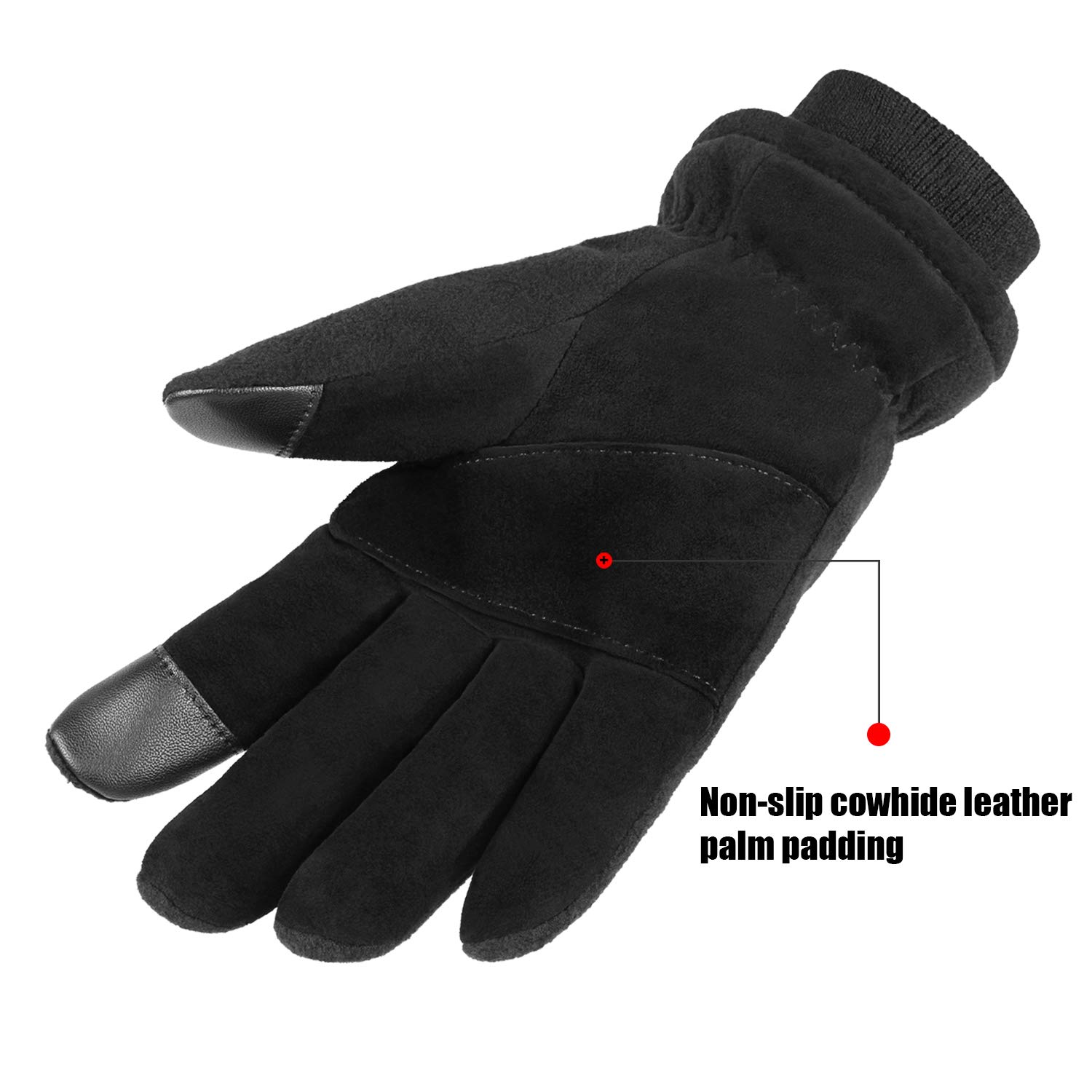 Winter Gloves with Touch Screen Fingers, Warm Gloves with Thermal Lining for Men and Women