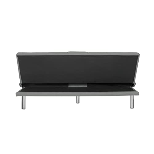 Upholstery Futon Sofa Loveseat Convertible Sleeper Couch Bed Daybed,Folding Recliner with 2 Cup Holders,Removable Soft Pillow-Top Armrest,3 Angles for Living Room Apartment Office Furniture Sets