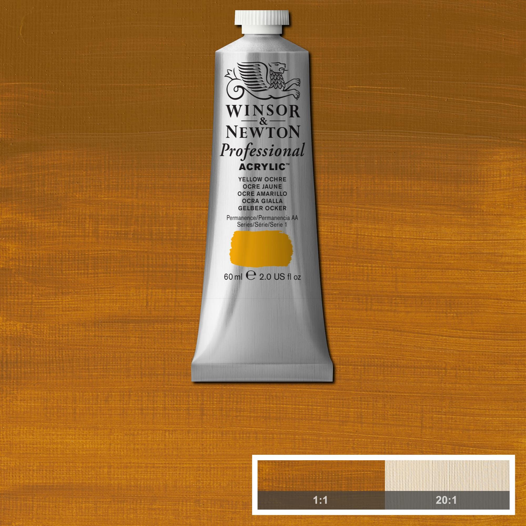Winsor & Newton Professional Acrylic Paint, 60ml (2-oz) Tube, Yellow Ochre