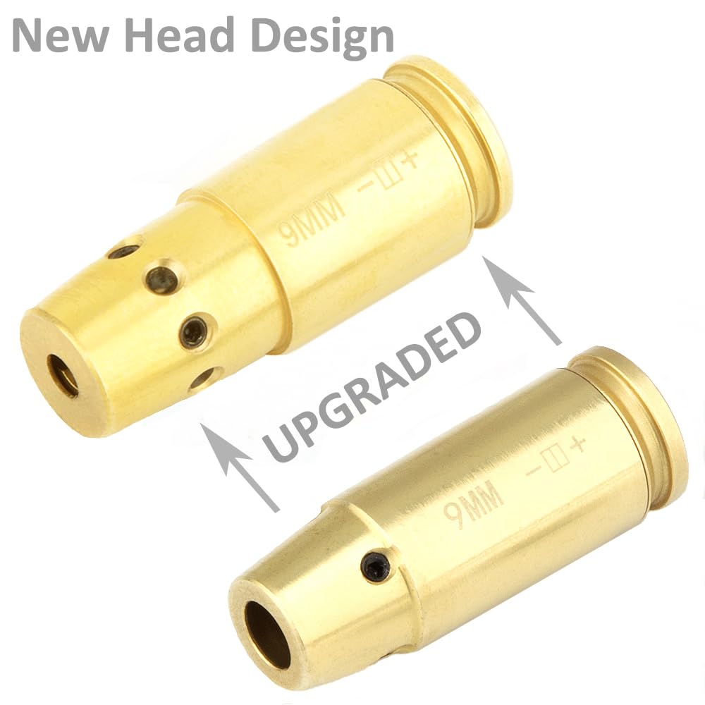 Upgraded Laser Bore Sight for .9MM, Hunting Red Dot Boresighter with 6 Batteries (3 Set)