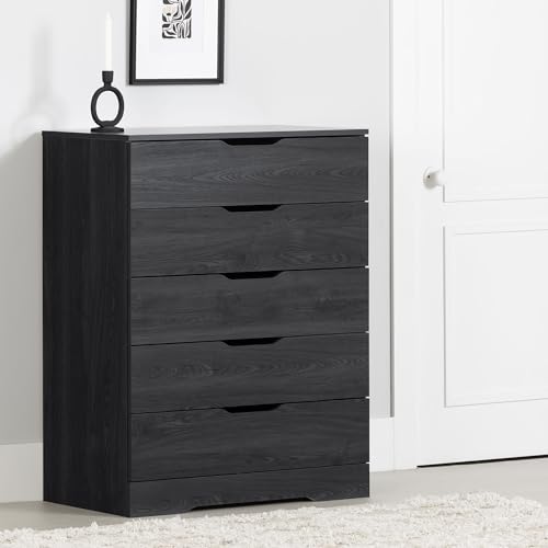 South Shore Trinity Collection 5-Drawer Dresser, Gray Oak with Cutout Handles