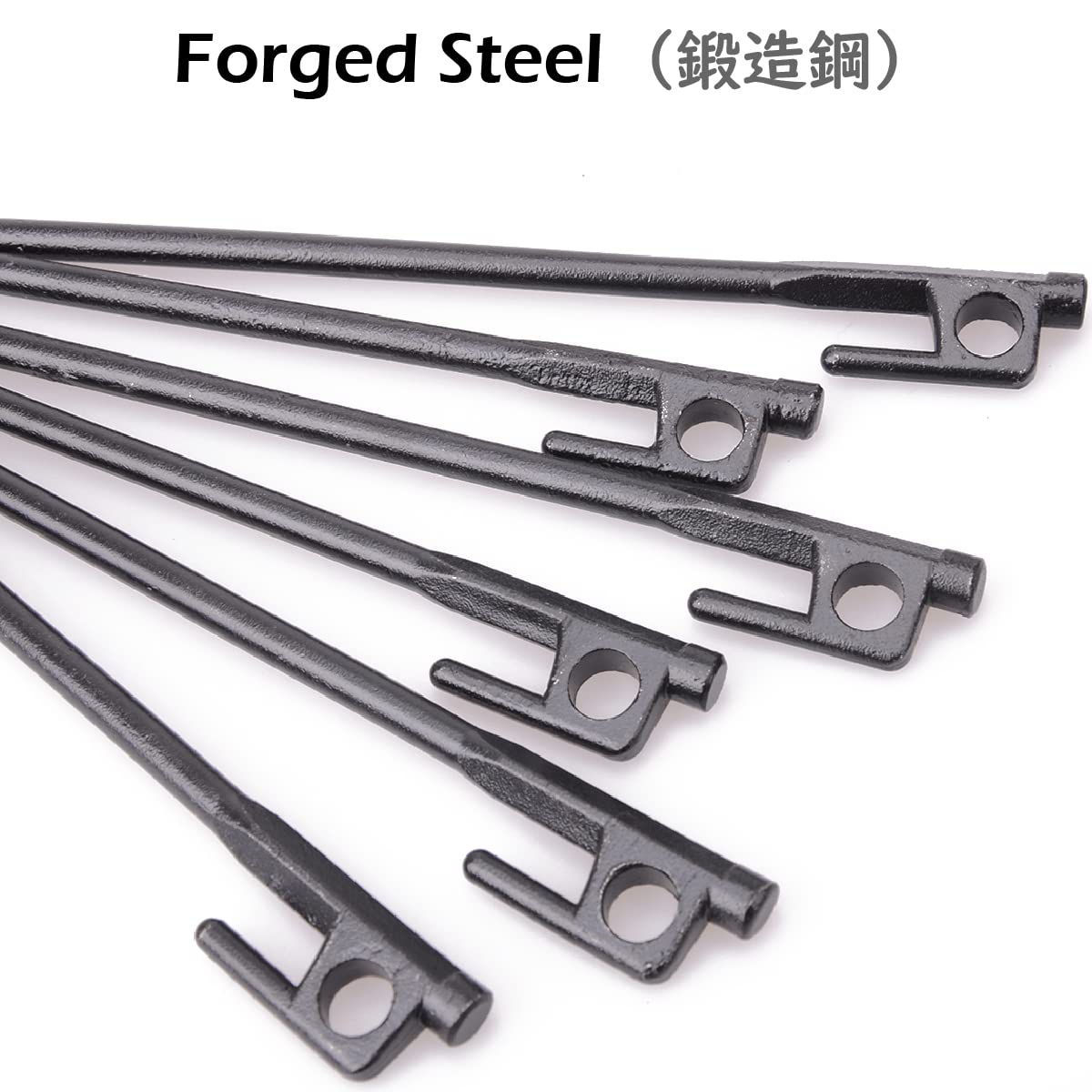 TRIWONDER Forged Steel Tent Stakes Heavy Duty Tarp Pegs Solid Stakes Footprint Camping Stakes (Black - 11.81in - 10 Pack)