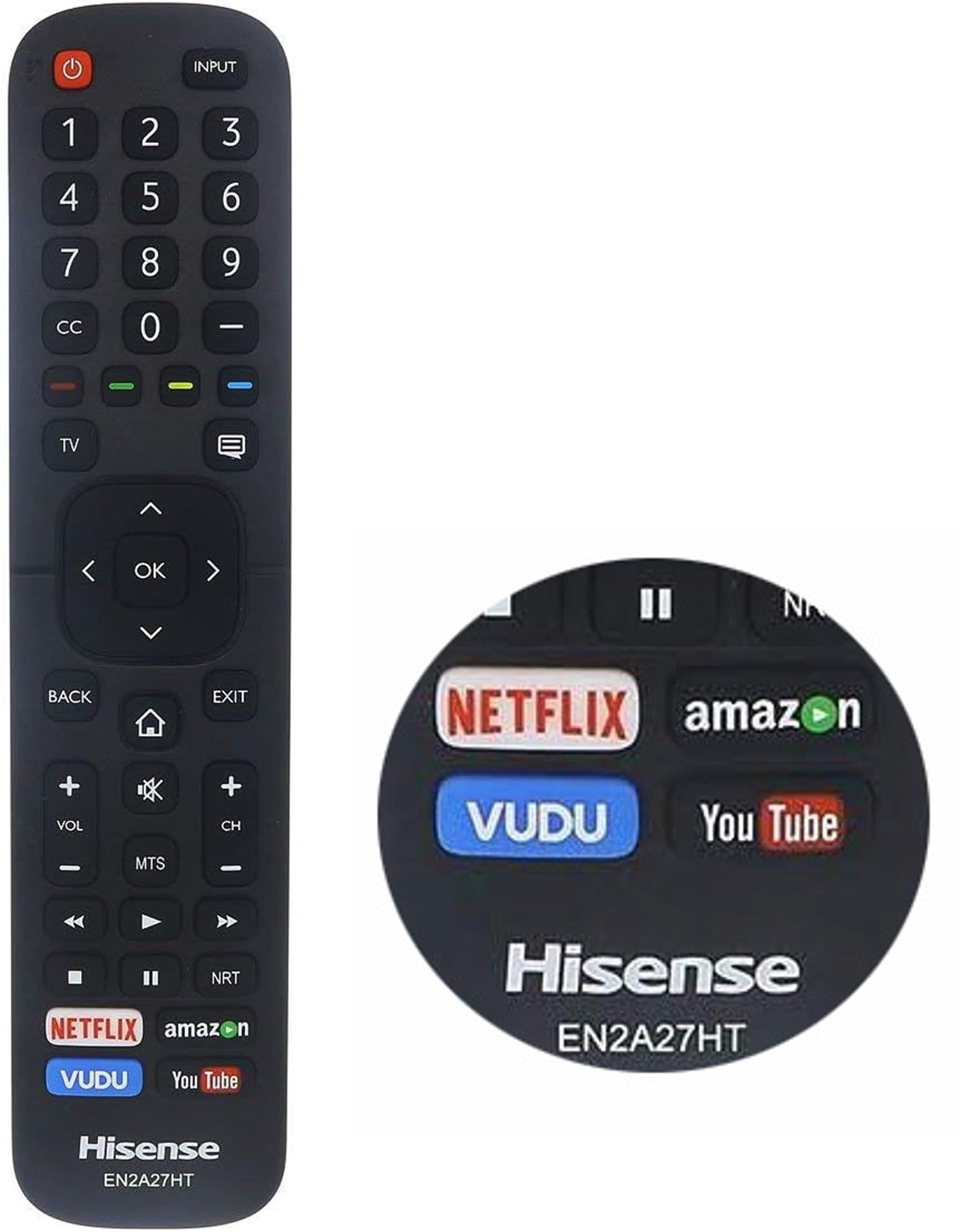 USARMT Universal Remote Control EN2A27HT Compatible with All Hisense Smart 4K HDR TV 40H5D 43H5D 43H6D 50DU6070 50H5D 50H6D 55DU6070 55H6D 60DU6070 65H6D TVs