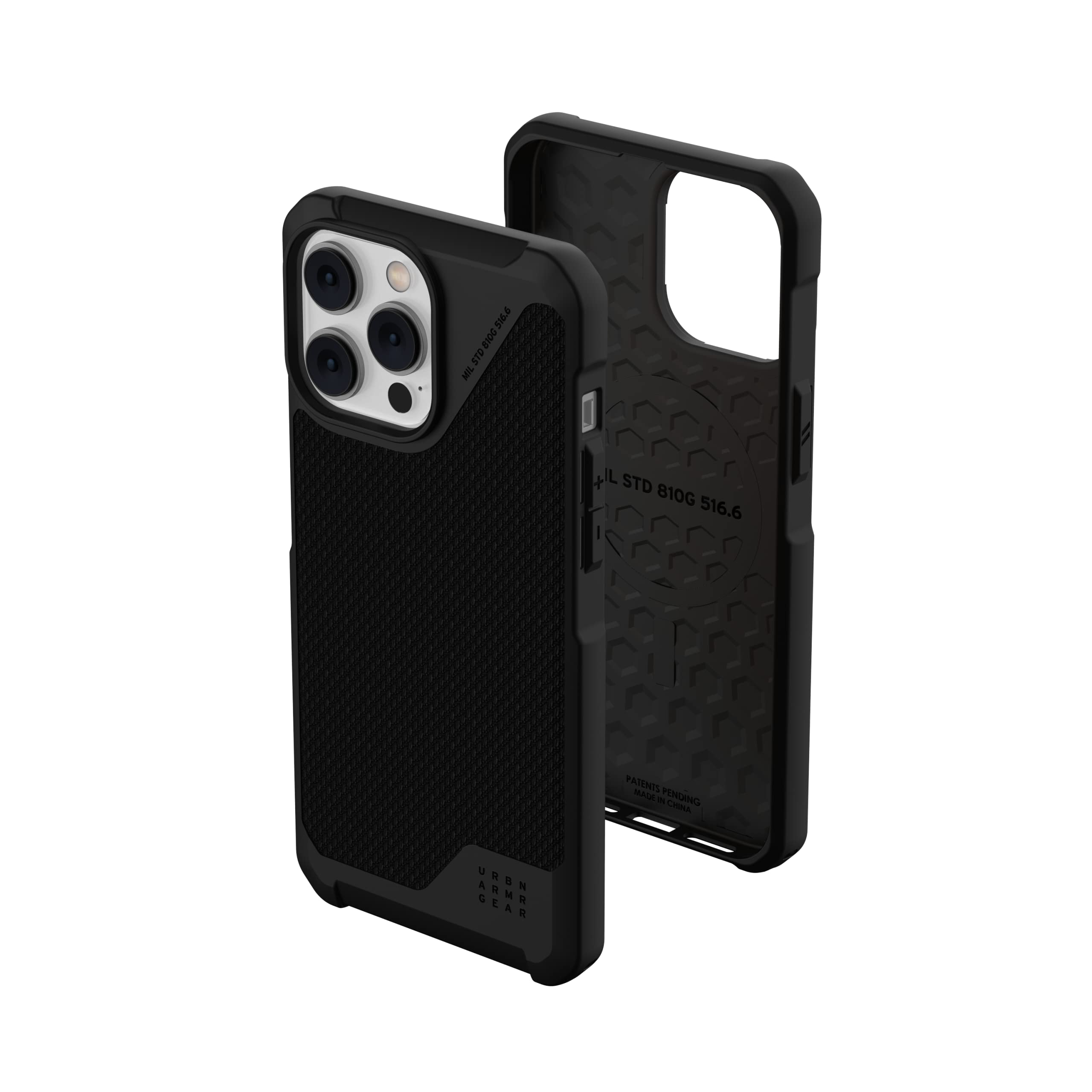 URBAN ARMOR GEAR UAG iPhone 14 Pro Max Case 6.7" Metropolis LT Kevlar Black - Compatible with MagSafe Rugged Protective Cover & Paracord Lanyard Adjustable Wrist Strap Bundle Set
